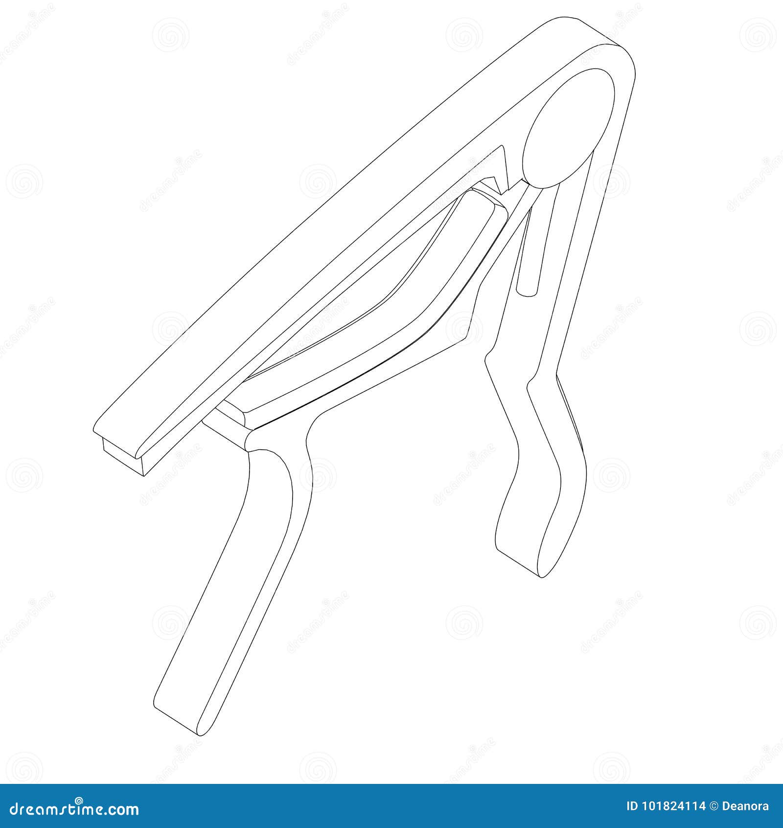 Guitar Capo with Black Outlines Stock Illustration - Illustration of ...