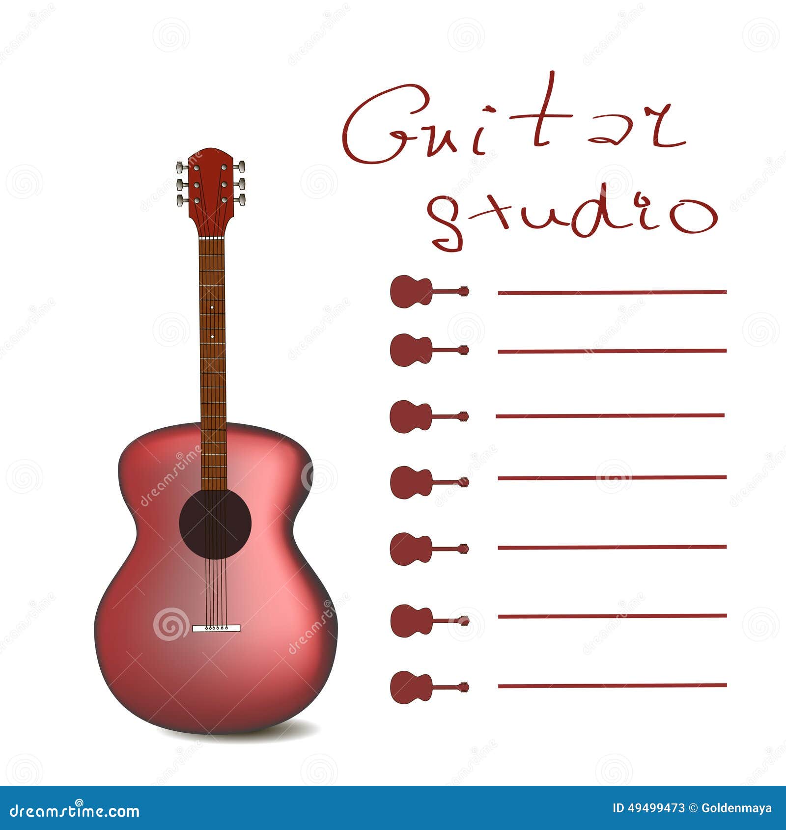 Guitar card vector stock vector. Illustration of play - 49499473