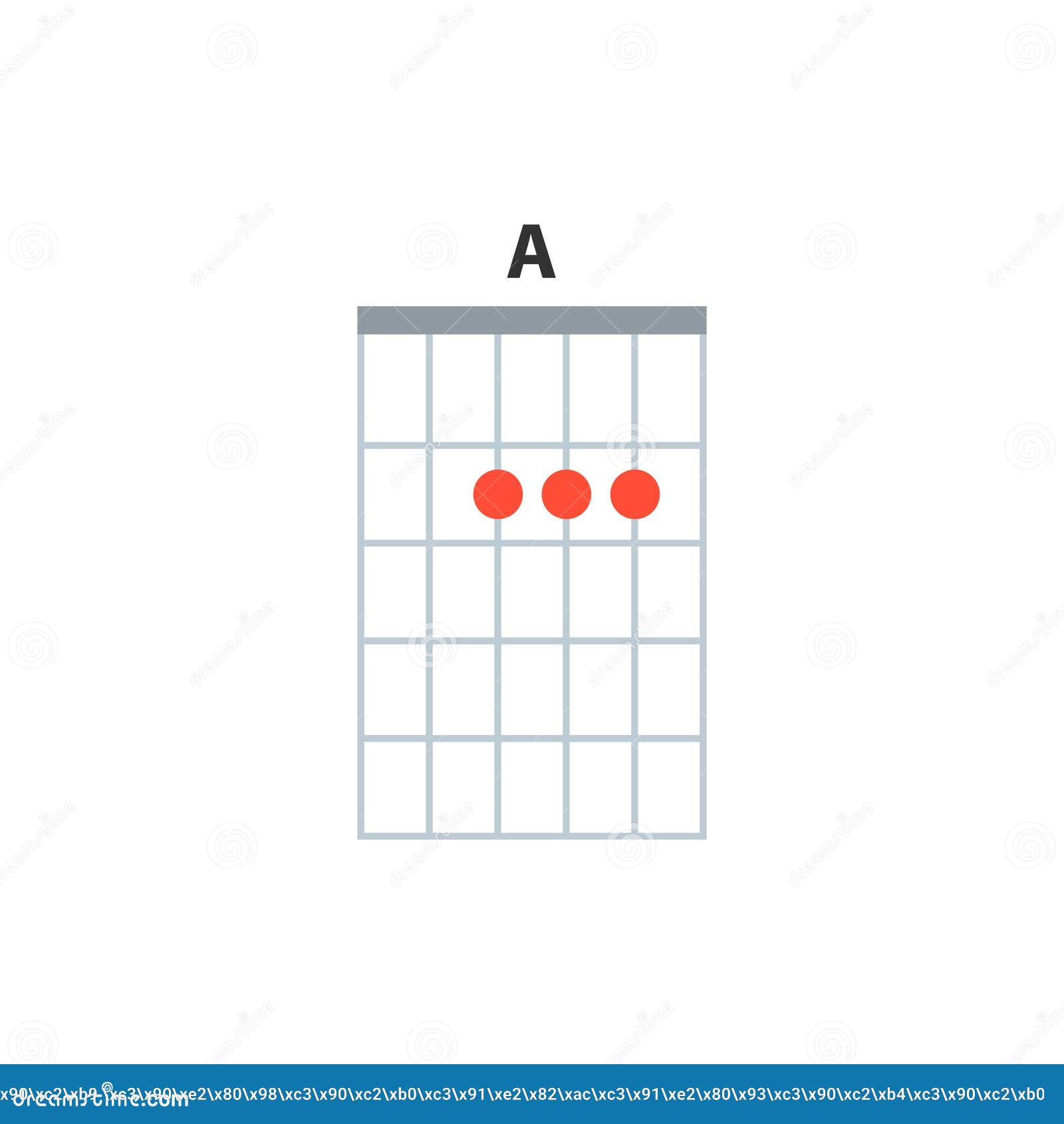 A Guitar Chord Icon. Basic Guitar Chords Vector Isolated on White Stock ...