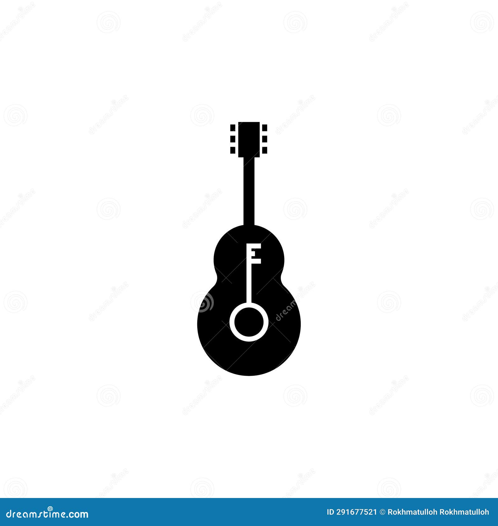 Guitar Chord Logo Design, Abstract Black and White Vector Illustration ...