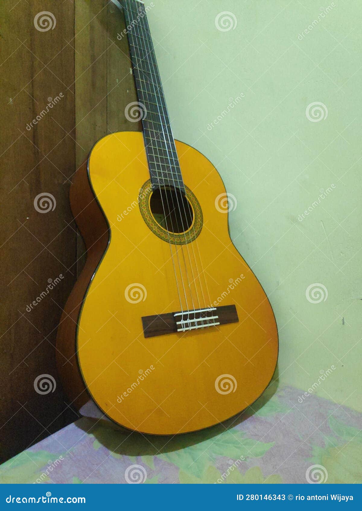 Guitar Classic with Light Brown Colour Stock Image - Image of brown ...