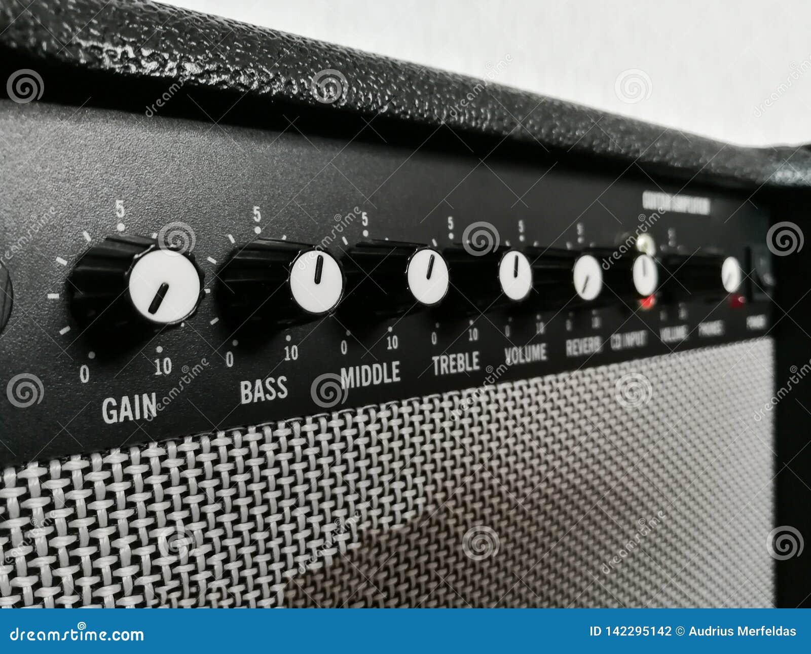 Guitar Combo Amplifier Control Knobs Stock Photo - Image of studio ...