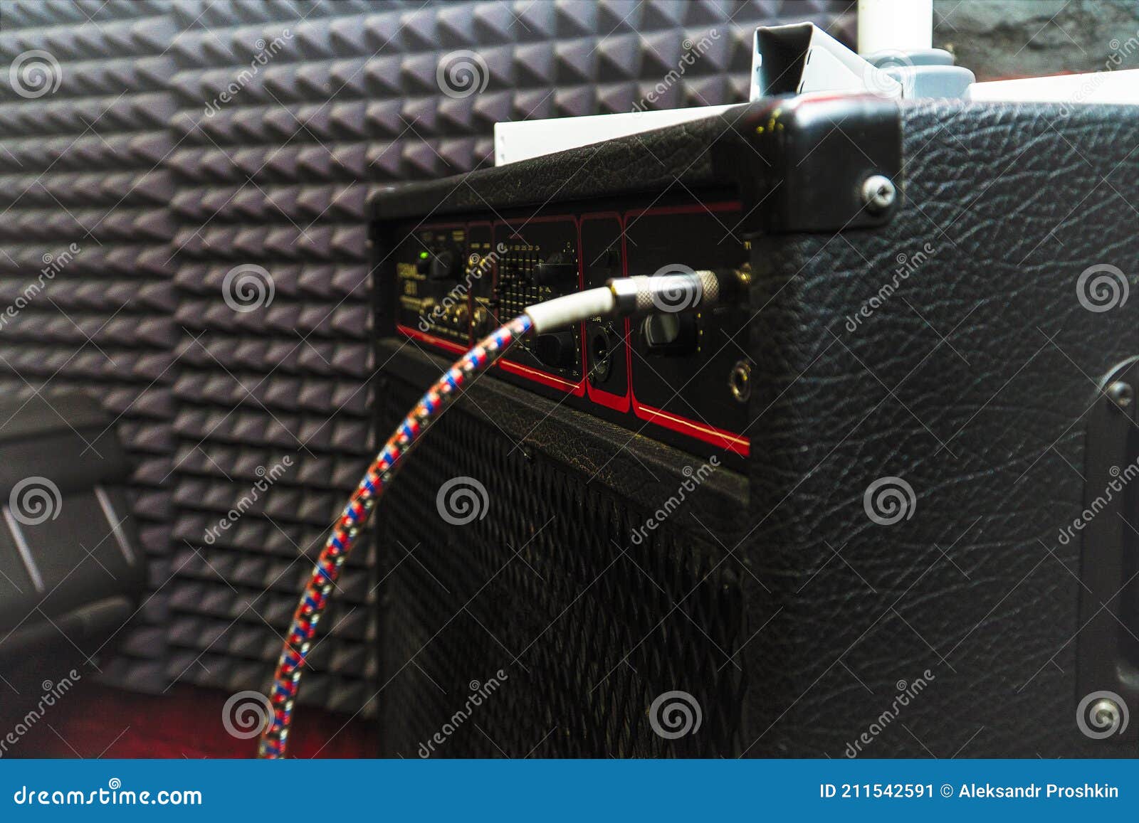 Guitar Combo Amplifier with Jack Cable Stock Image - Image of metal ...