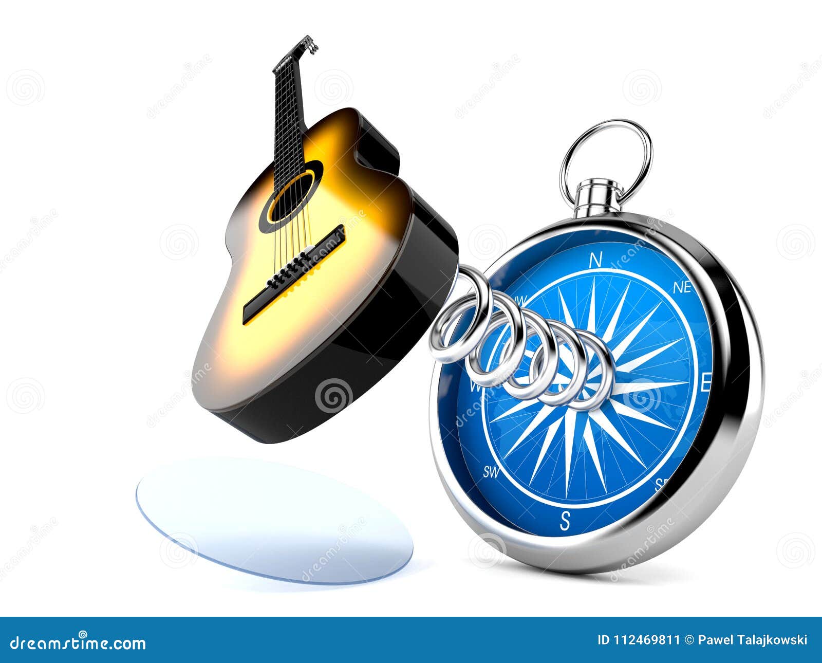 Guitar with compass stock illustration. Illustration of classical ...