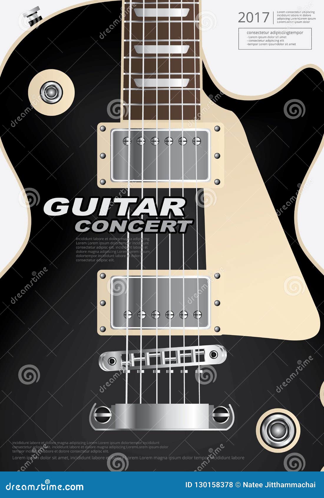Guitar Concert Poster Background Template Stock Vector - Illustration ...