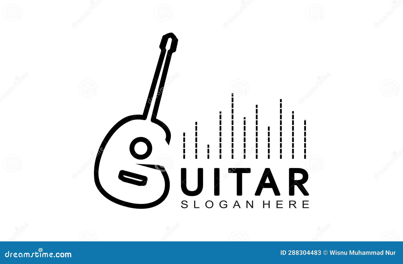 Guitar Creative Illustration Logo Design Vector Stock Illustration ...