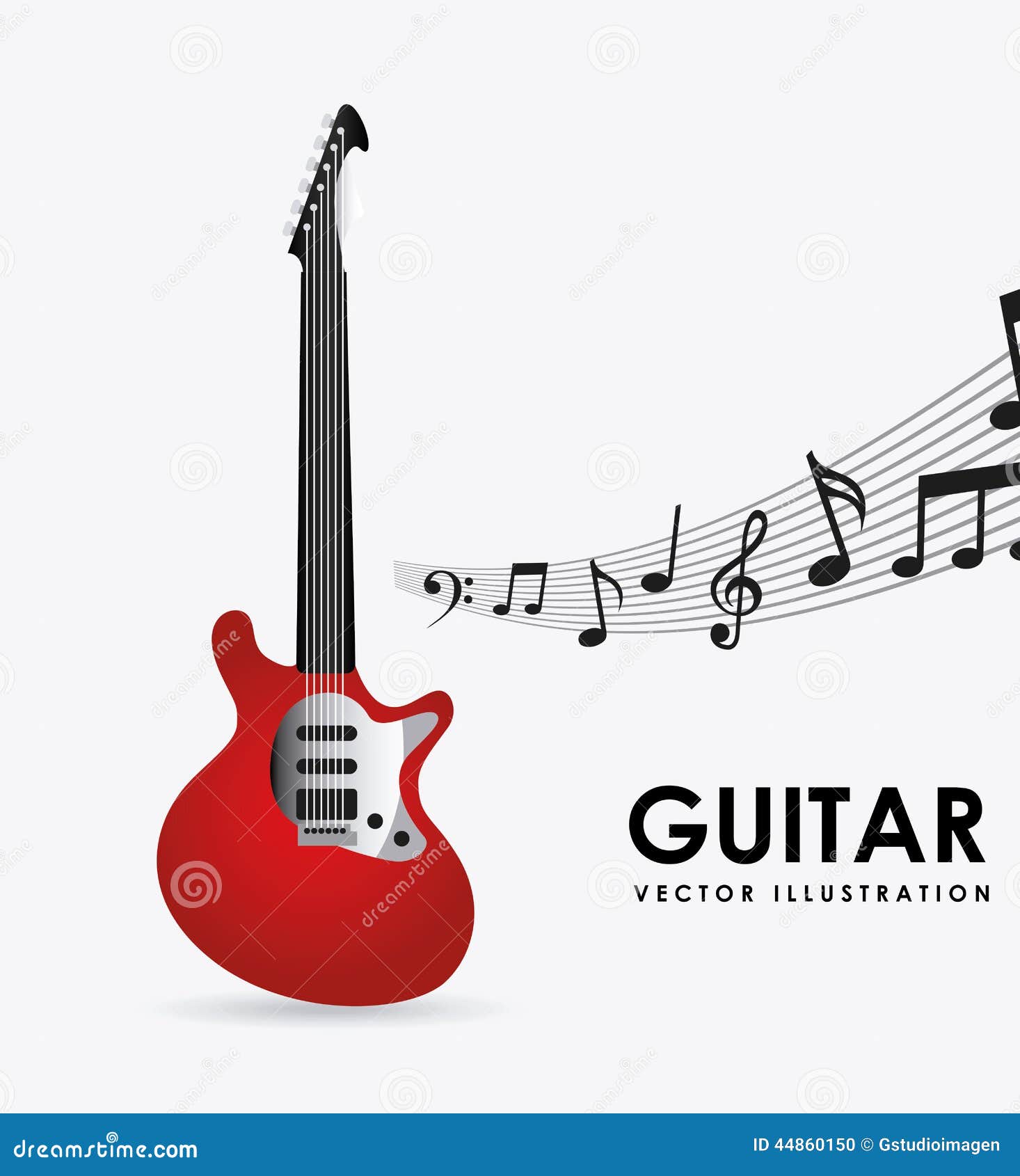 Guitar design stock vector. Illustration of retro, background - 44860150