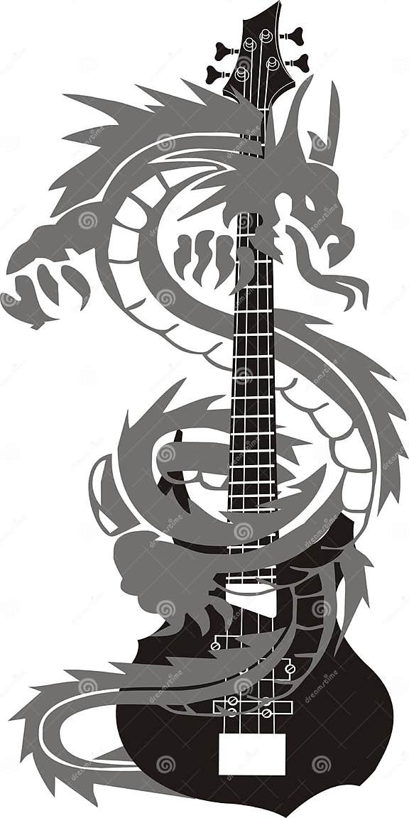 Guitar Dragon stock vector. Illustration of music, notes - 19349186