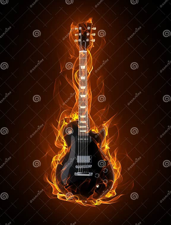 Guitar fire stock illustration. Illustration of electric - 19623521
