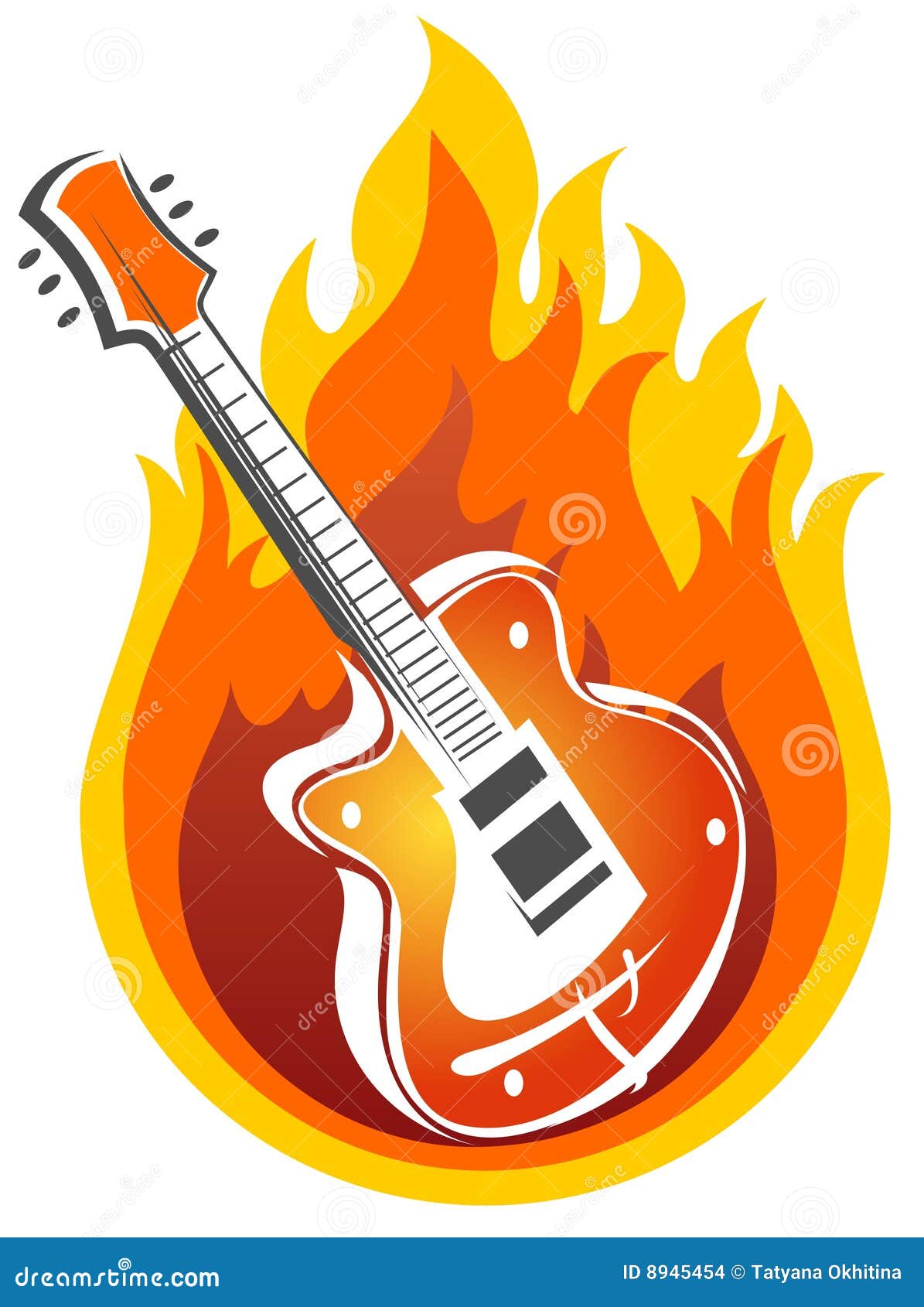 How To Draw A Guitar On Fire