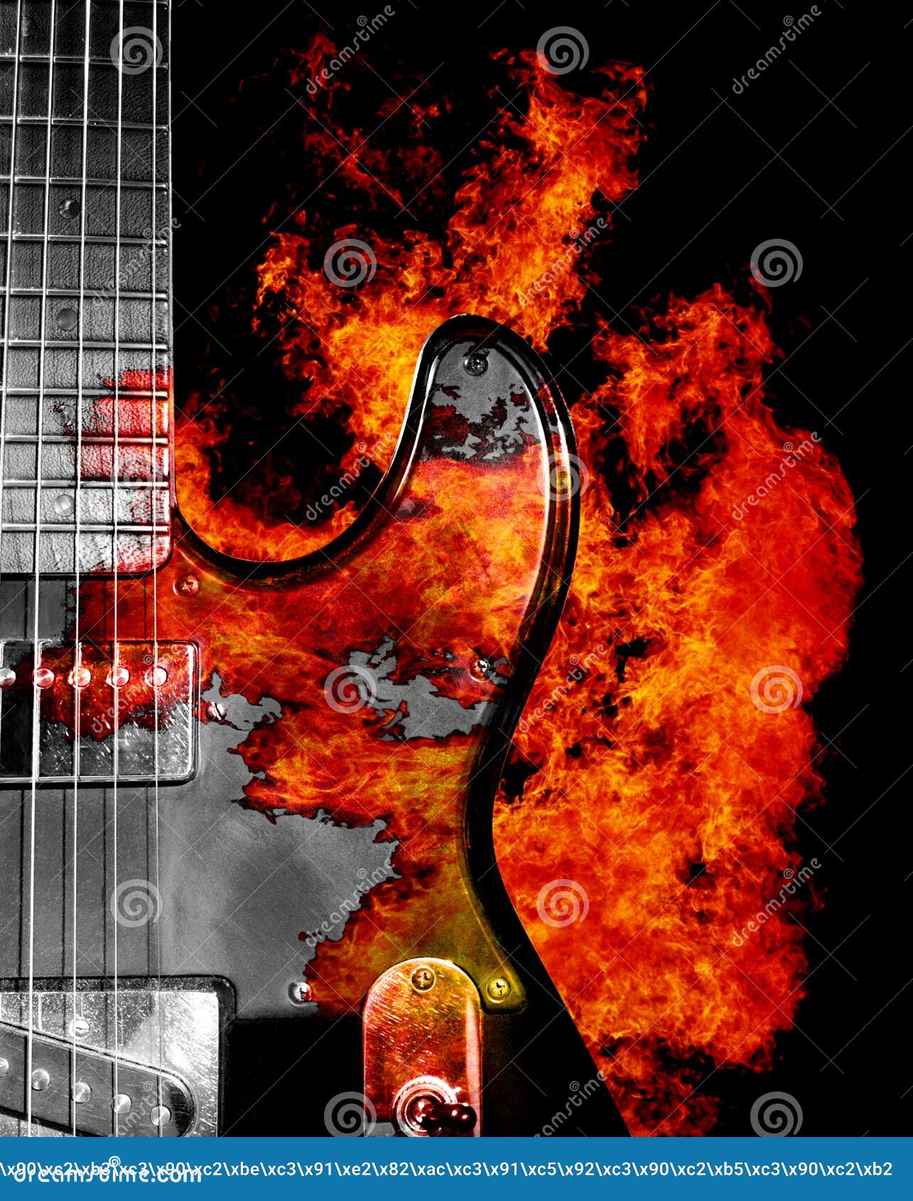 Electric Guitars On Fire