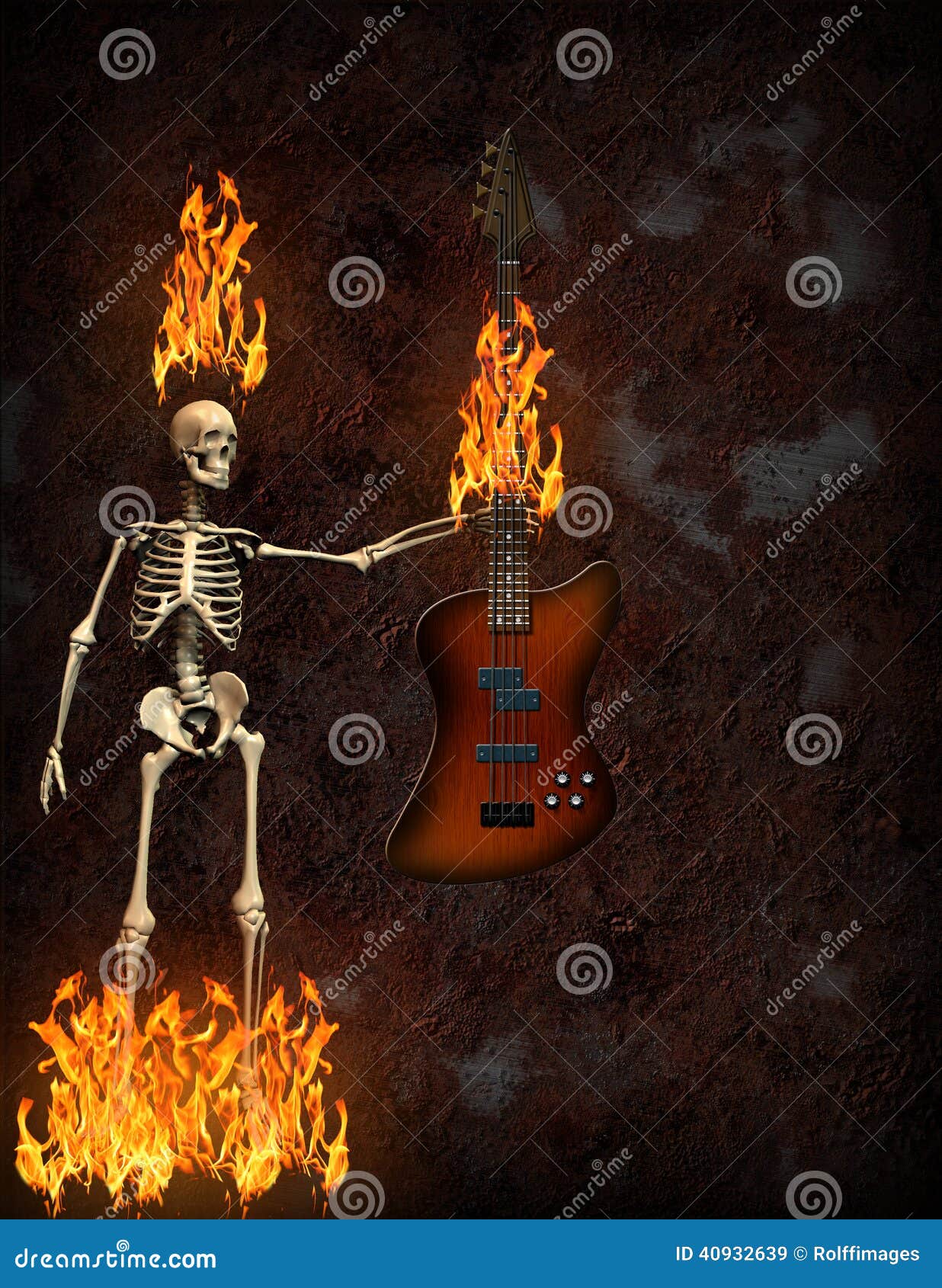 Guitar Fire stock illustration. Illustration of creativity - 40932639