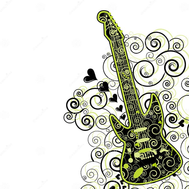 Guitar flyer/background stock vector. Illustration of invitation - 10889505