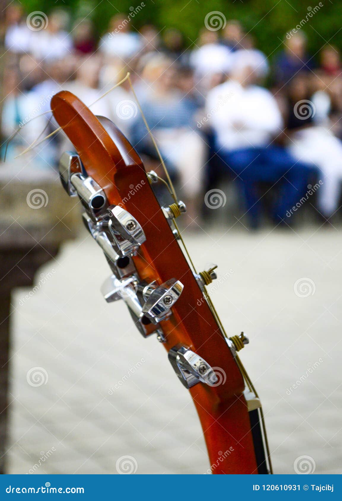Guitar in Front of Audience Ready To Perform Stock Image - Image of ...