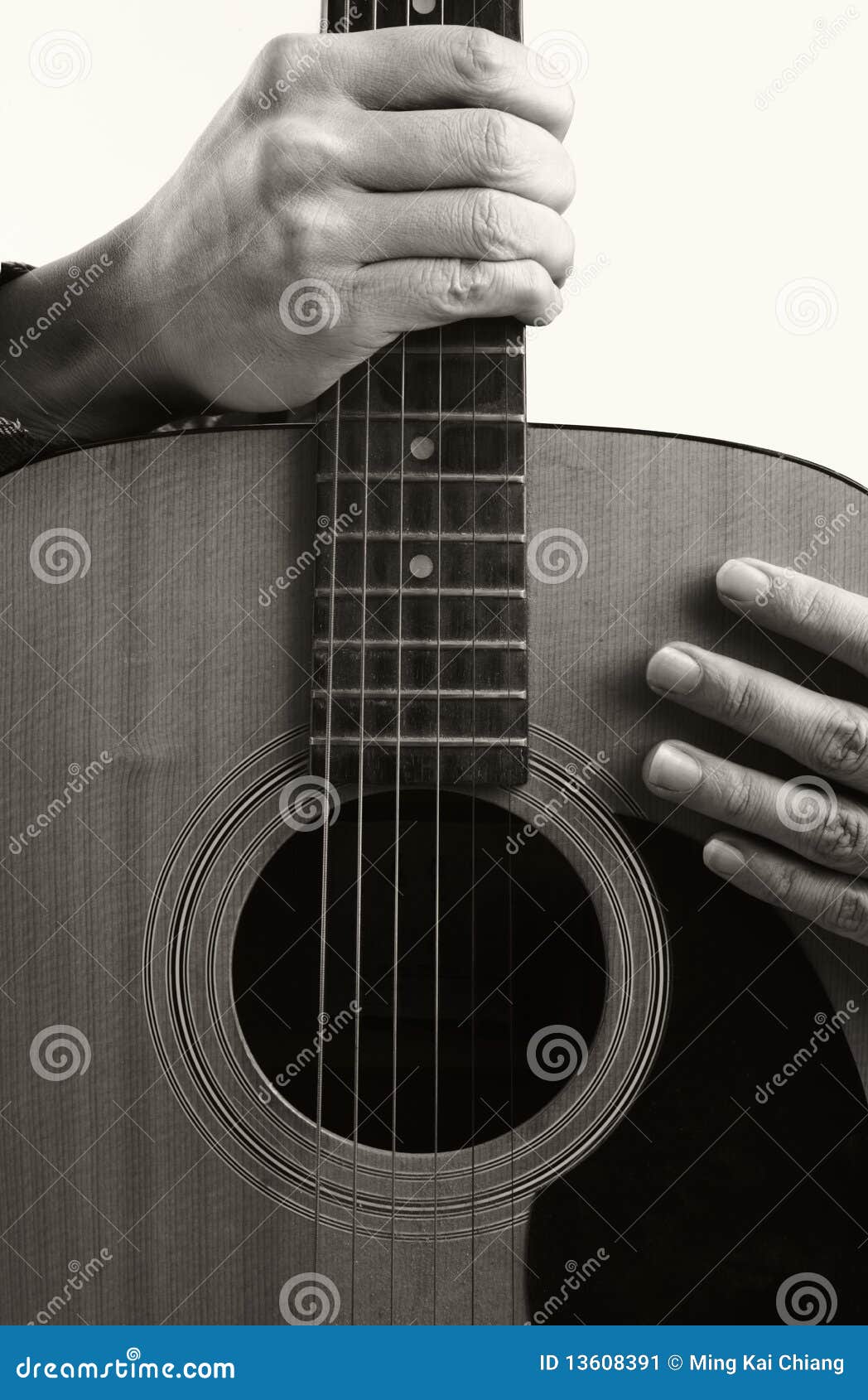 Guitar and hand stock image. Image of songwriter, music - 13608391