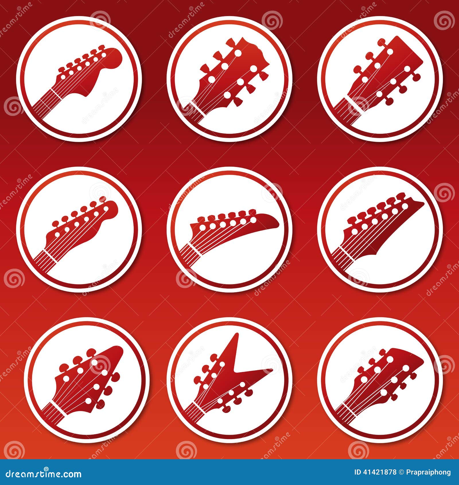 Guitar Head Stock Icon Music Stock Vector - Illustration of resonance ...