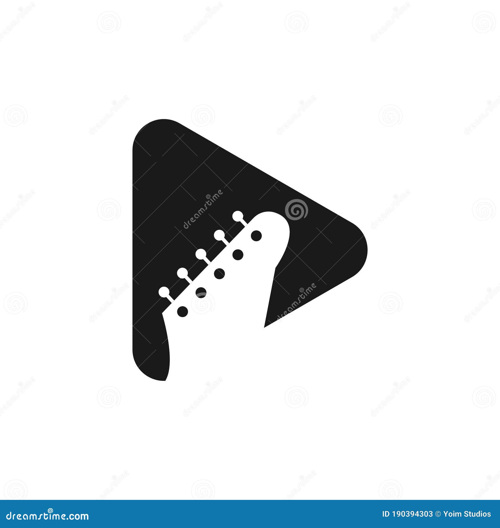 Guitar Head Vector Design Illustration Stock Vector - Illustration of ...