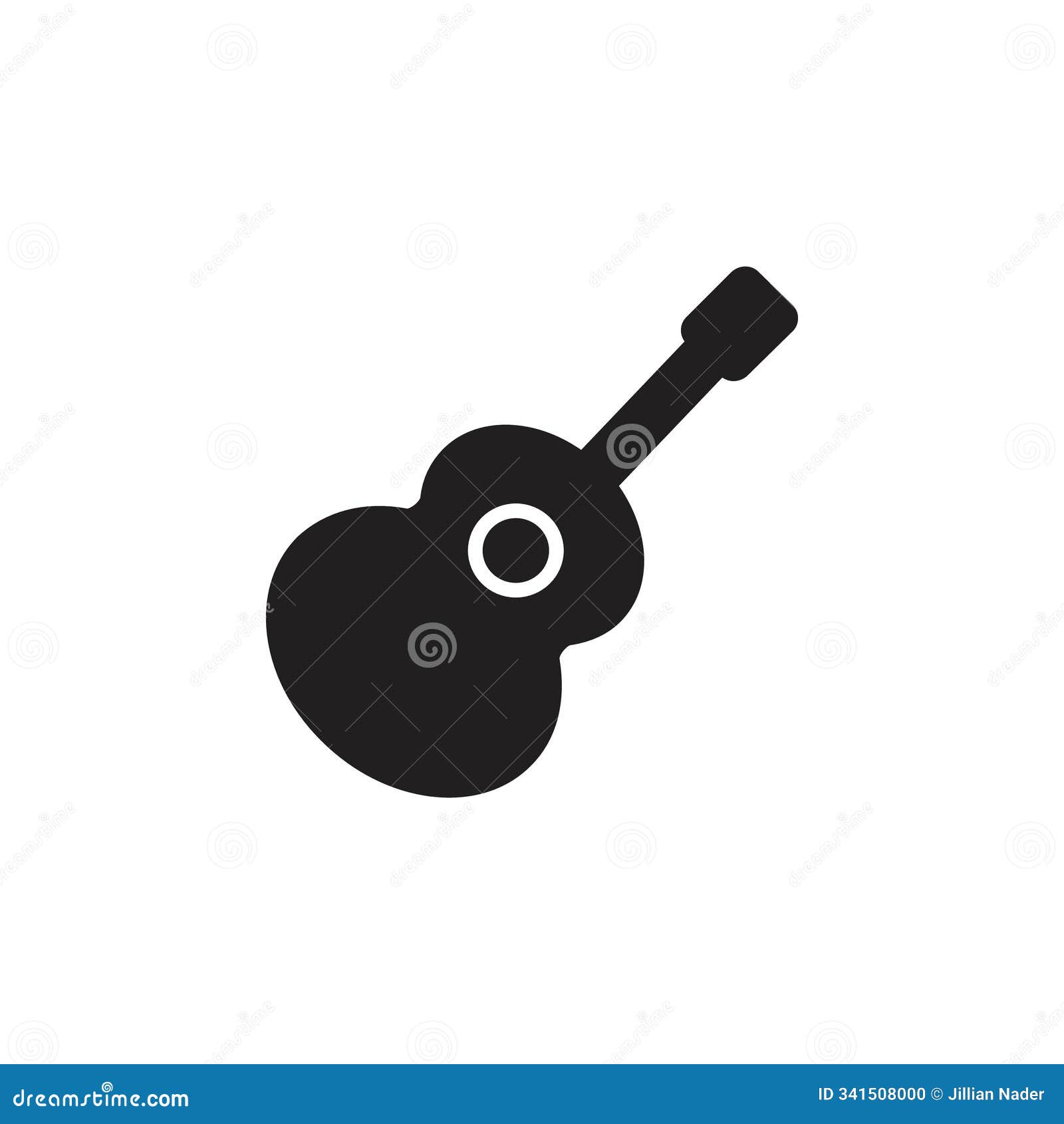 Guitar Icon Flat Line Illustration Stock Illustration - Illustration of ...
