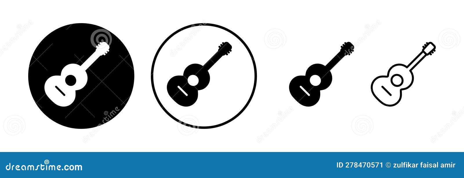 Guitar Icon . Musical Instrument Sign Stock Vector - Illustration of ...