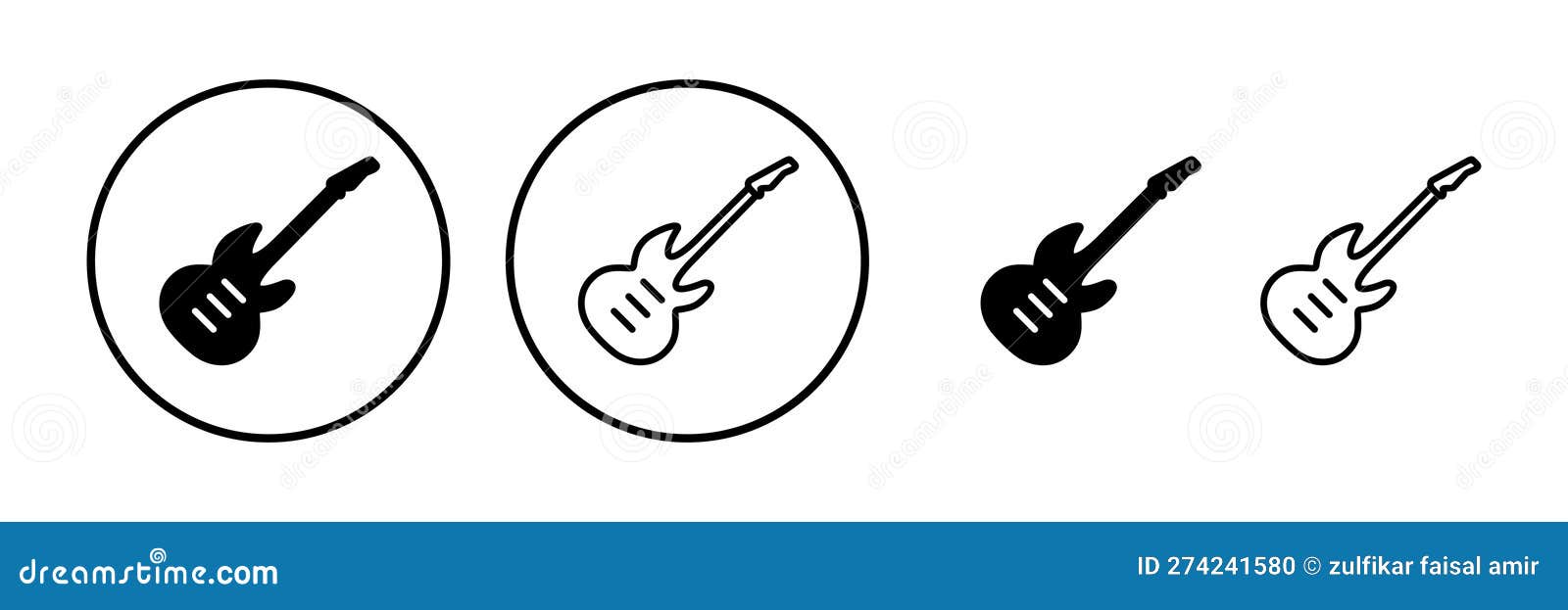 Guitar Icon . Musical Instrument Sign Stock Vector - Illustration of ...