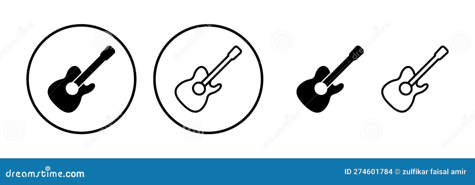 Guitar Icon . Musical Instrument Sign Stock Vector - Illustration of ...