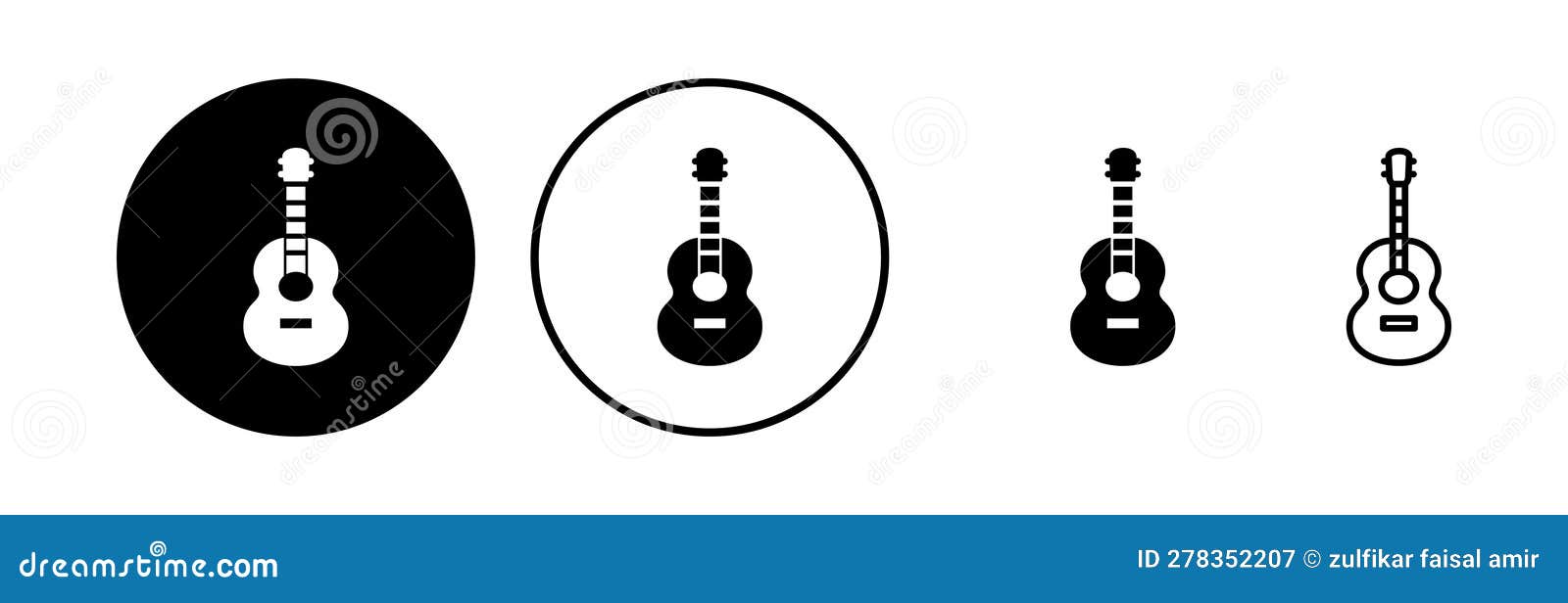 Guitar Icon . Musical Instrument Sign Stock Vector - Illustration of ...