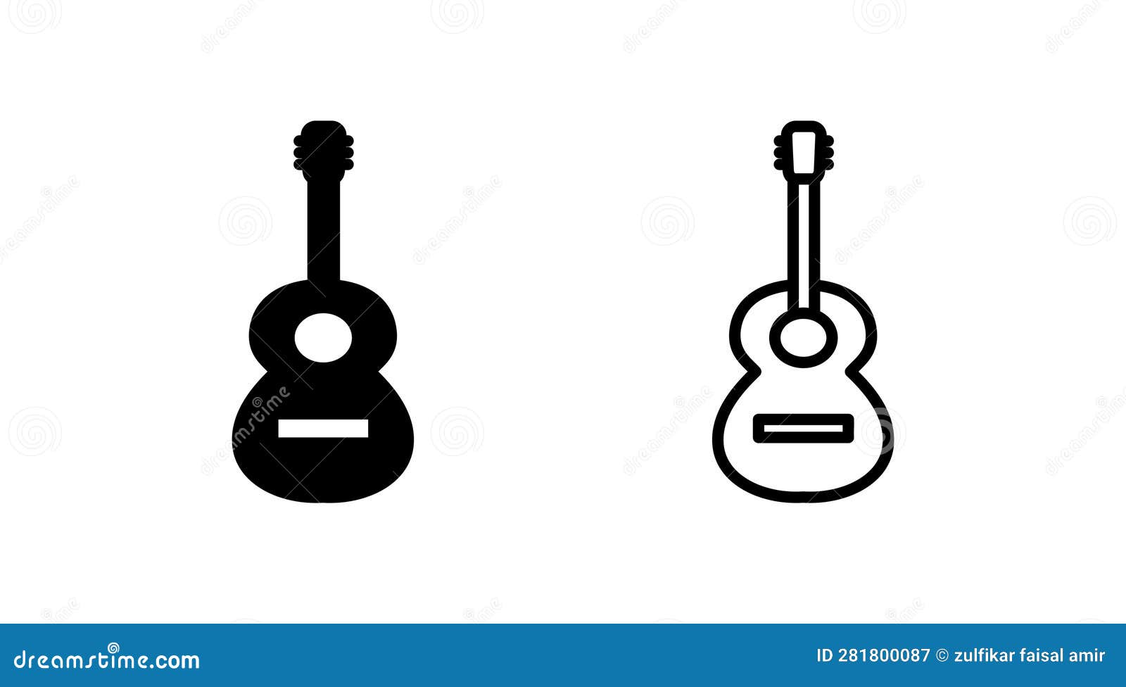 Guitar Icon . Musical Instrument Sign Stock Vector - Illustration of ...