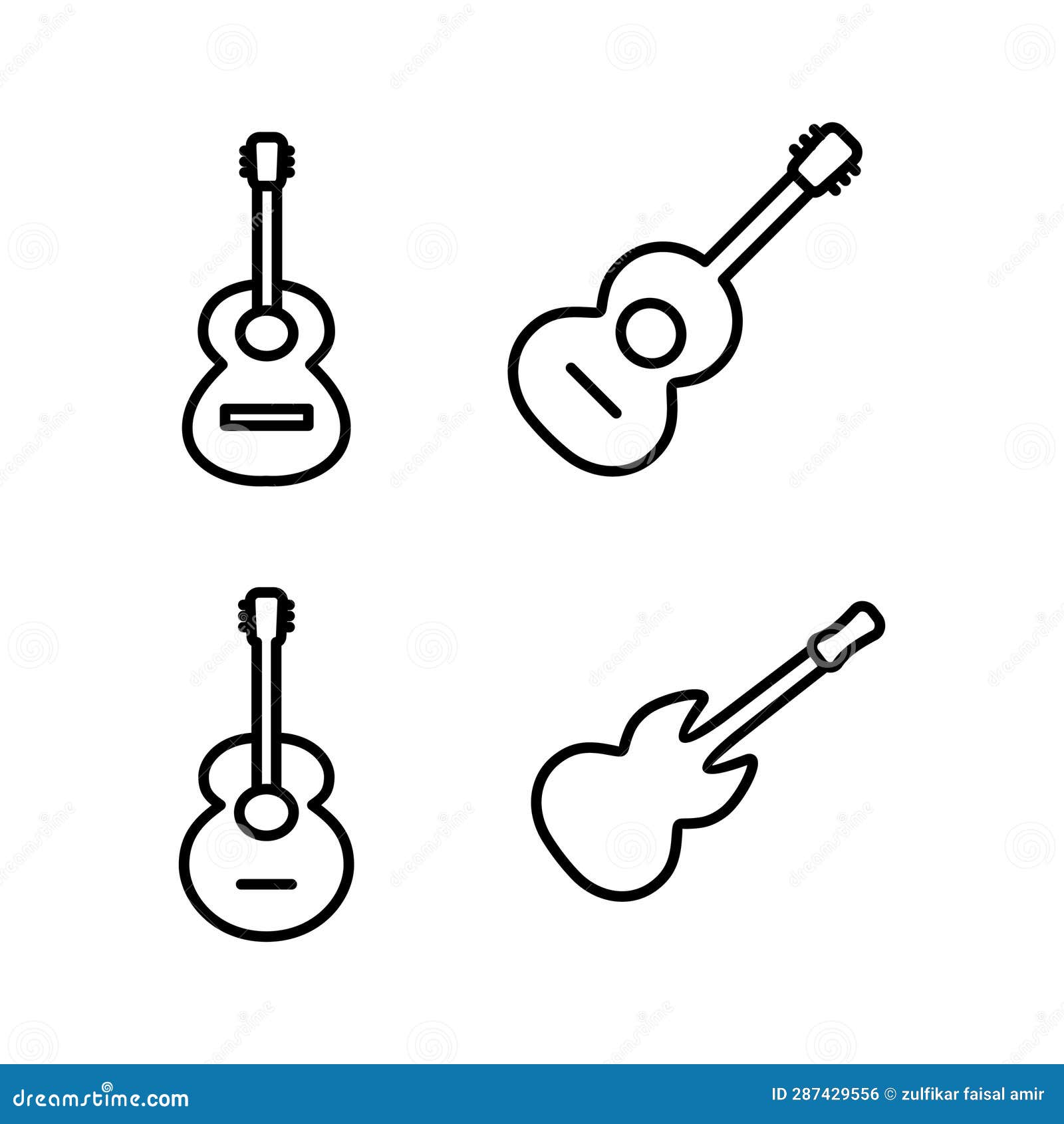 Guitar Icon . Musical Instrument Sign Stock Illustration - Illustration ...
