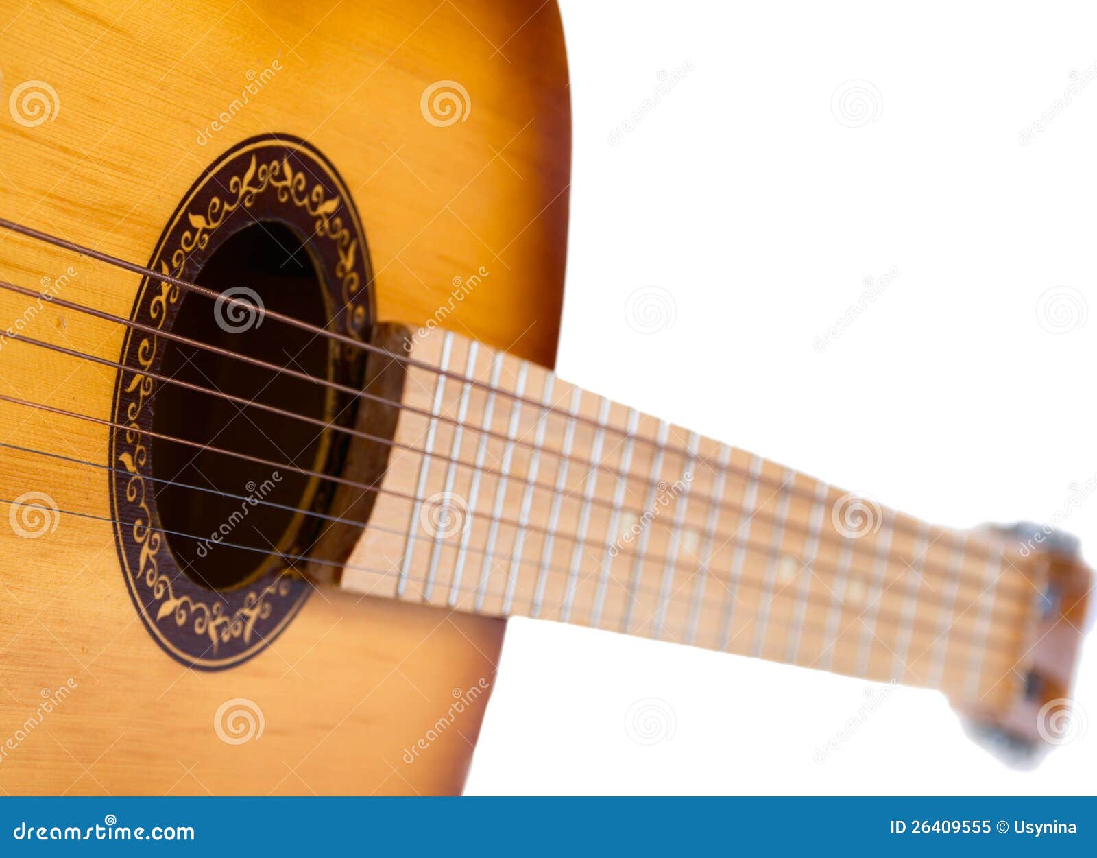 Guitar Isolated on White Background Stock Image - Image of shot, hole ...