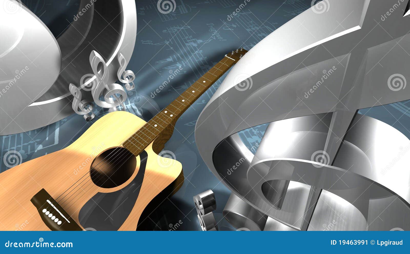 Guitar and keys stock illustration. Illustration of group - 19463991