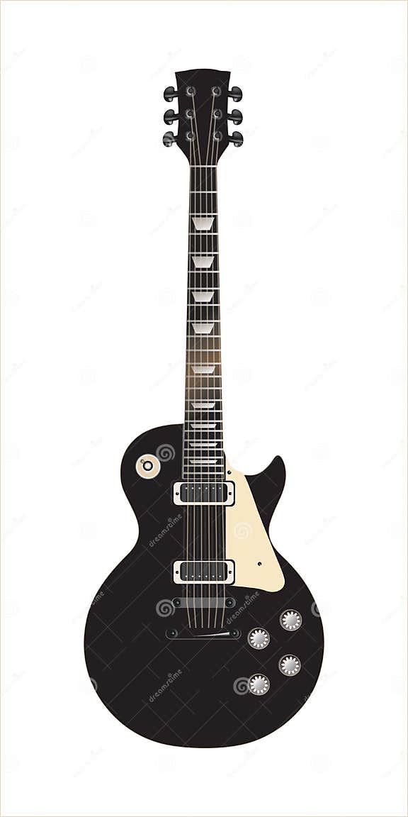 Guitar Les Paul Black - Vector Stock Vector - Illustration of ...