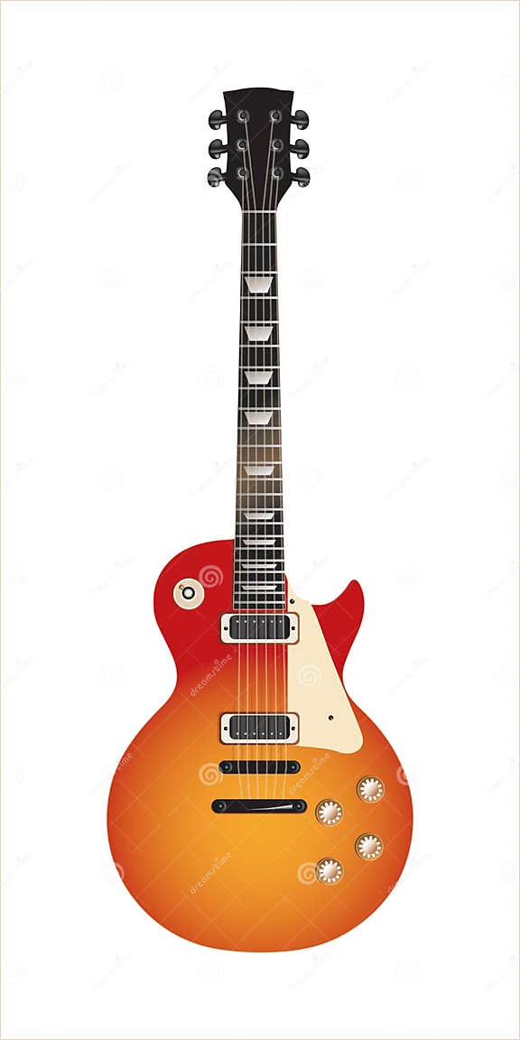 Guitar Les Paul - vector stock vector. Illustration of musical - 6996368