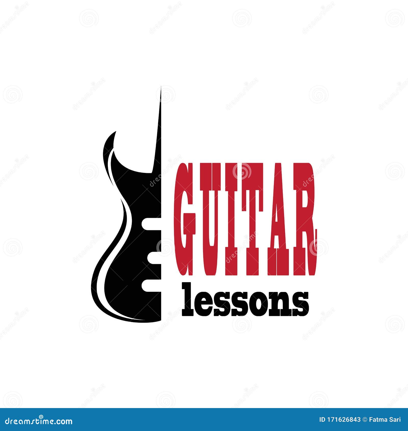 Guitar Lessons Logo Creative Vector Icon Stock Vector - Illustration of ...