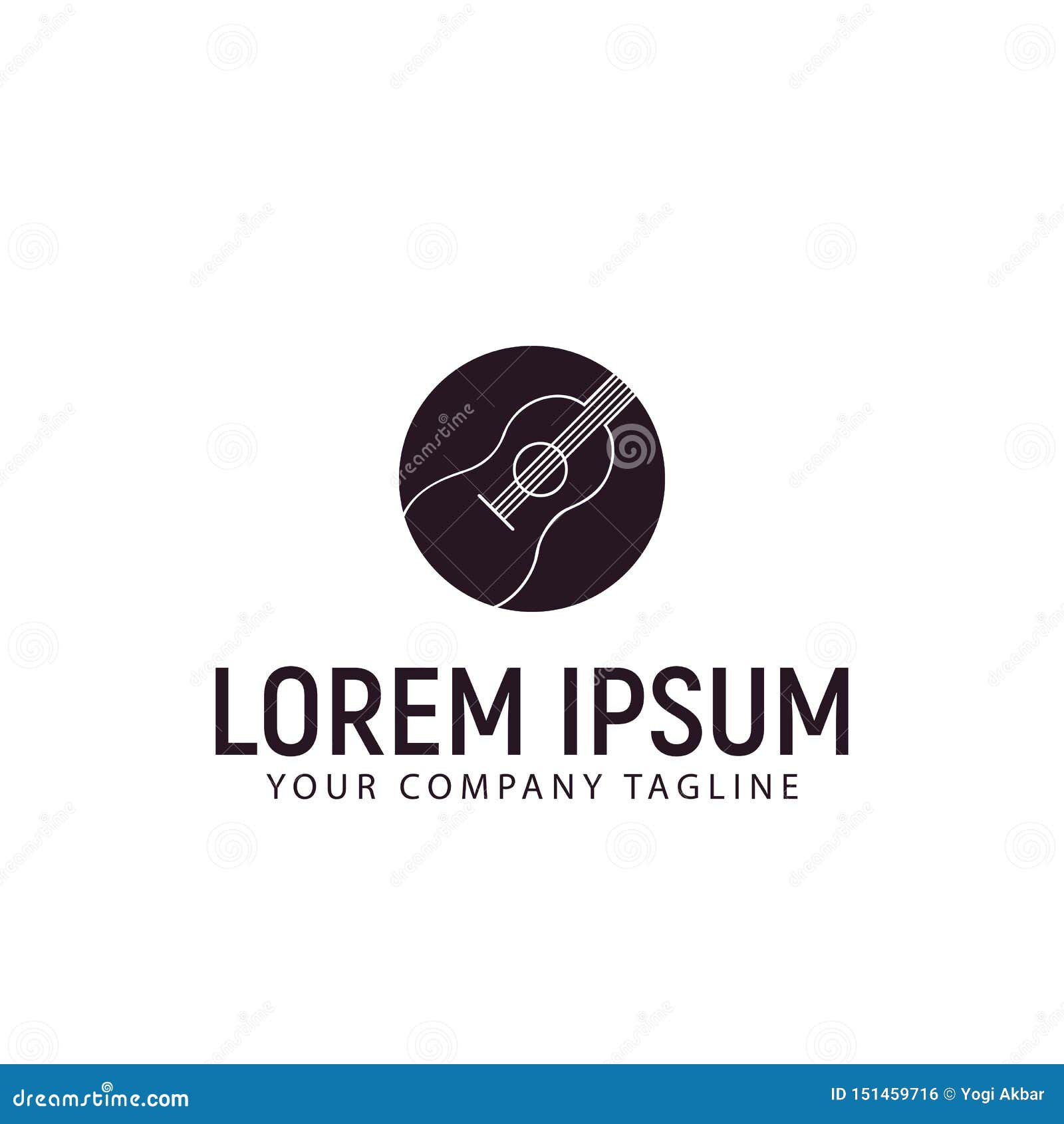 Guitar Logo Design Concept Template Stock Vector - Illustration of ...