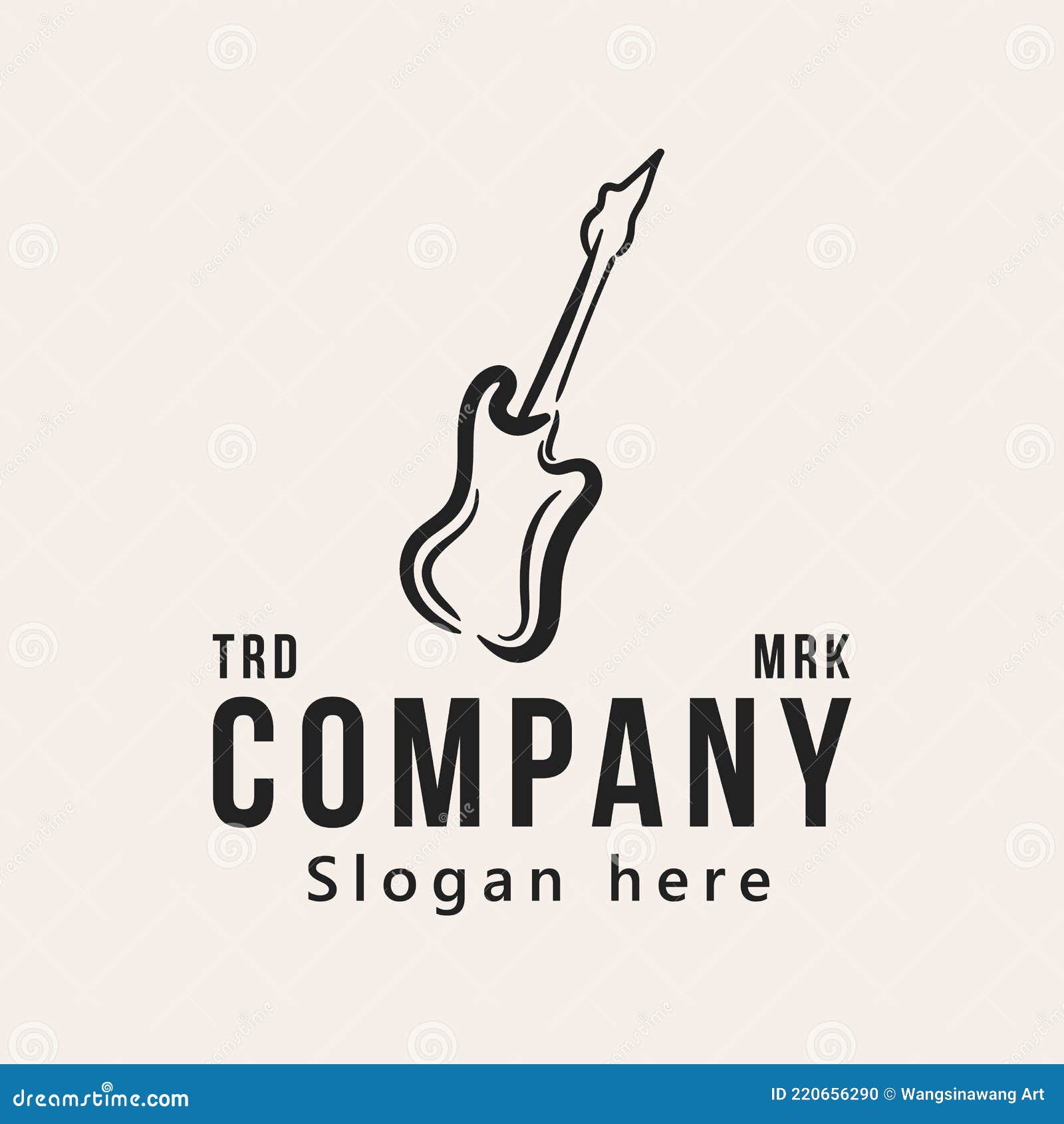 Guitar Logo Design, Vector Illustration Stock Vector - Illustration of ...