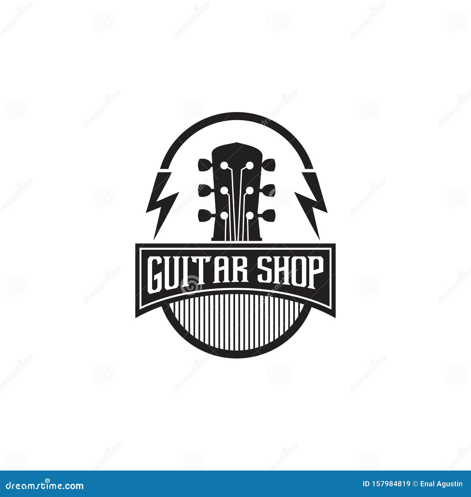 Guitar Logo Design Vector Template Stock Vector - Illustration of ...