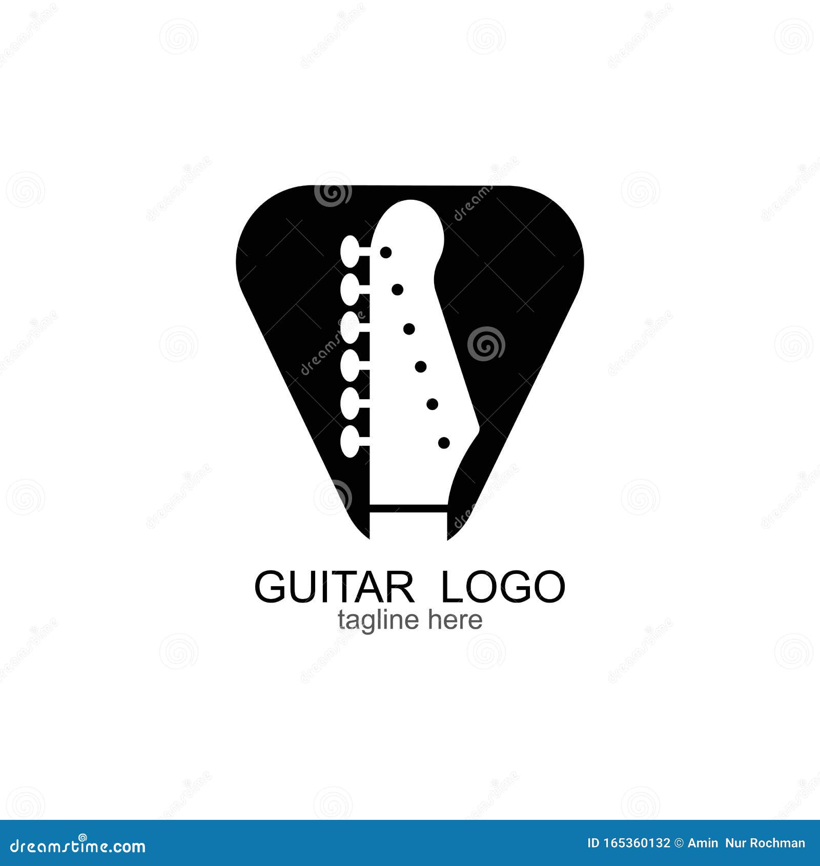 Guitar Logo Template Design Stock Illustration - Illustration of ...