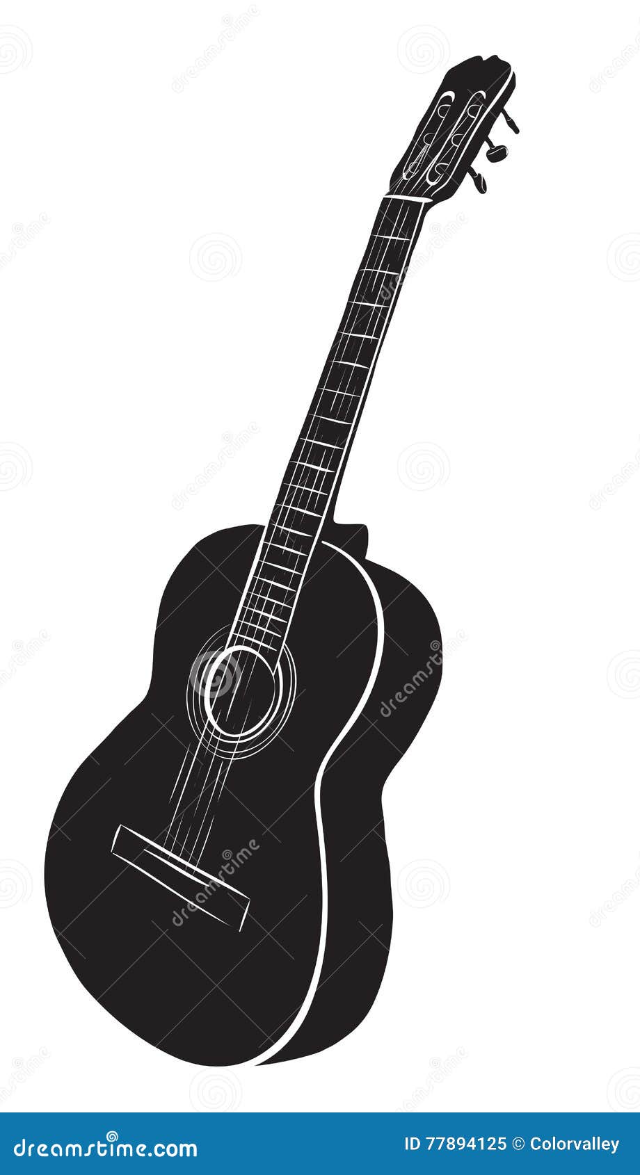 Guitar logo stock vector. Illustration of music, drawing - 77894125