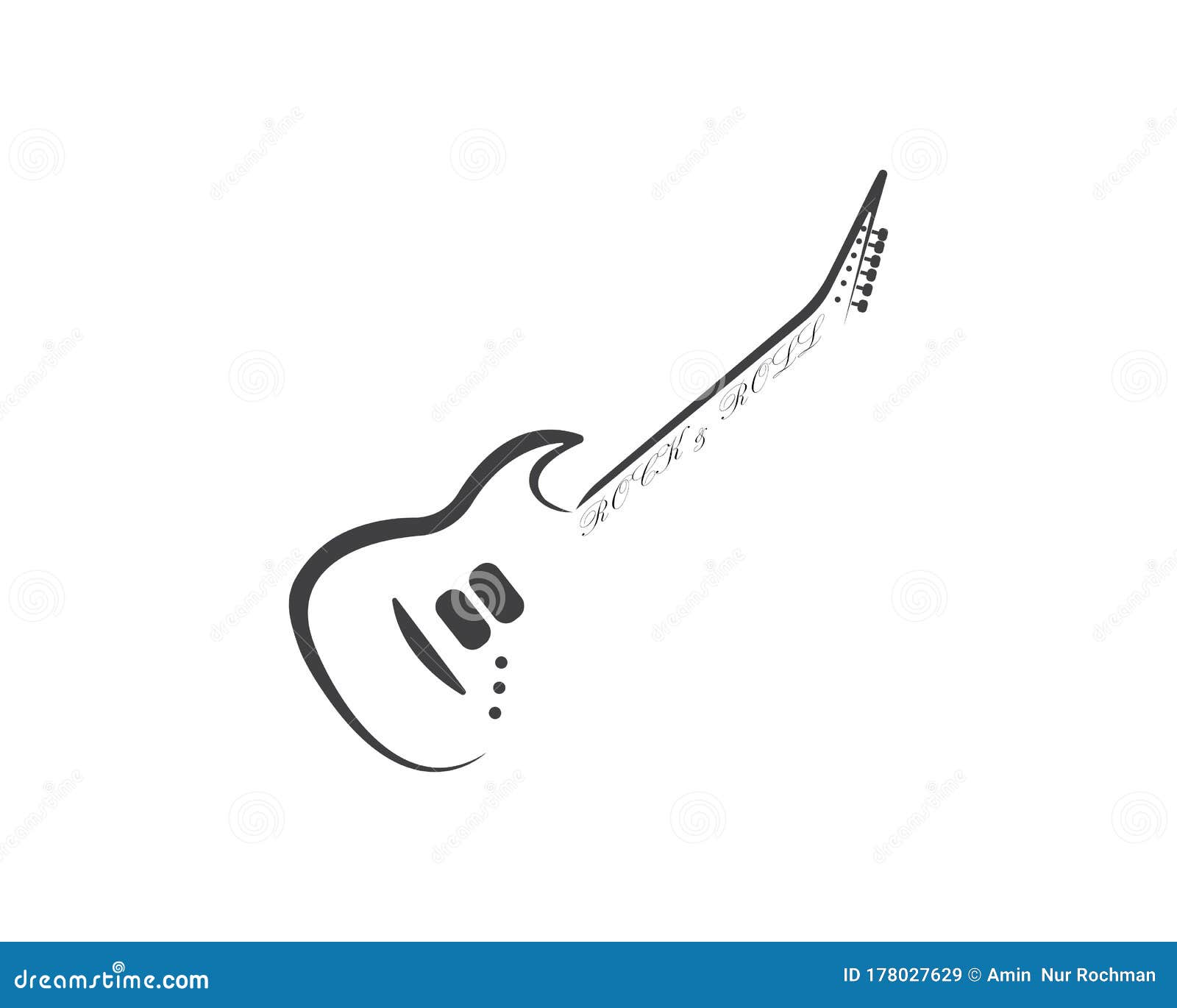 Guitar logo vector stock illustration. Illustration of band - 178027629