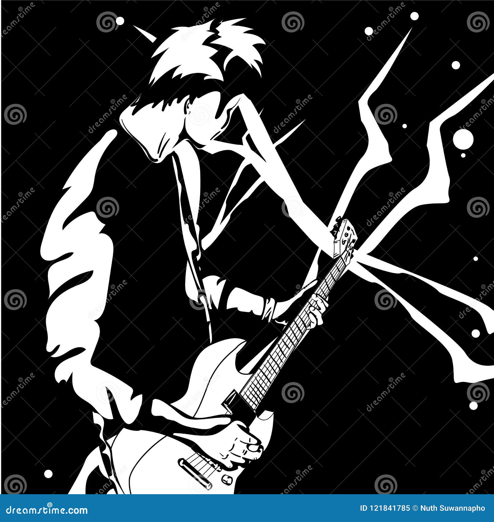 Guitar Man Play Music Graphic Object Stock Vector - Illustration of ...