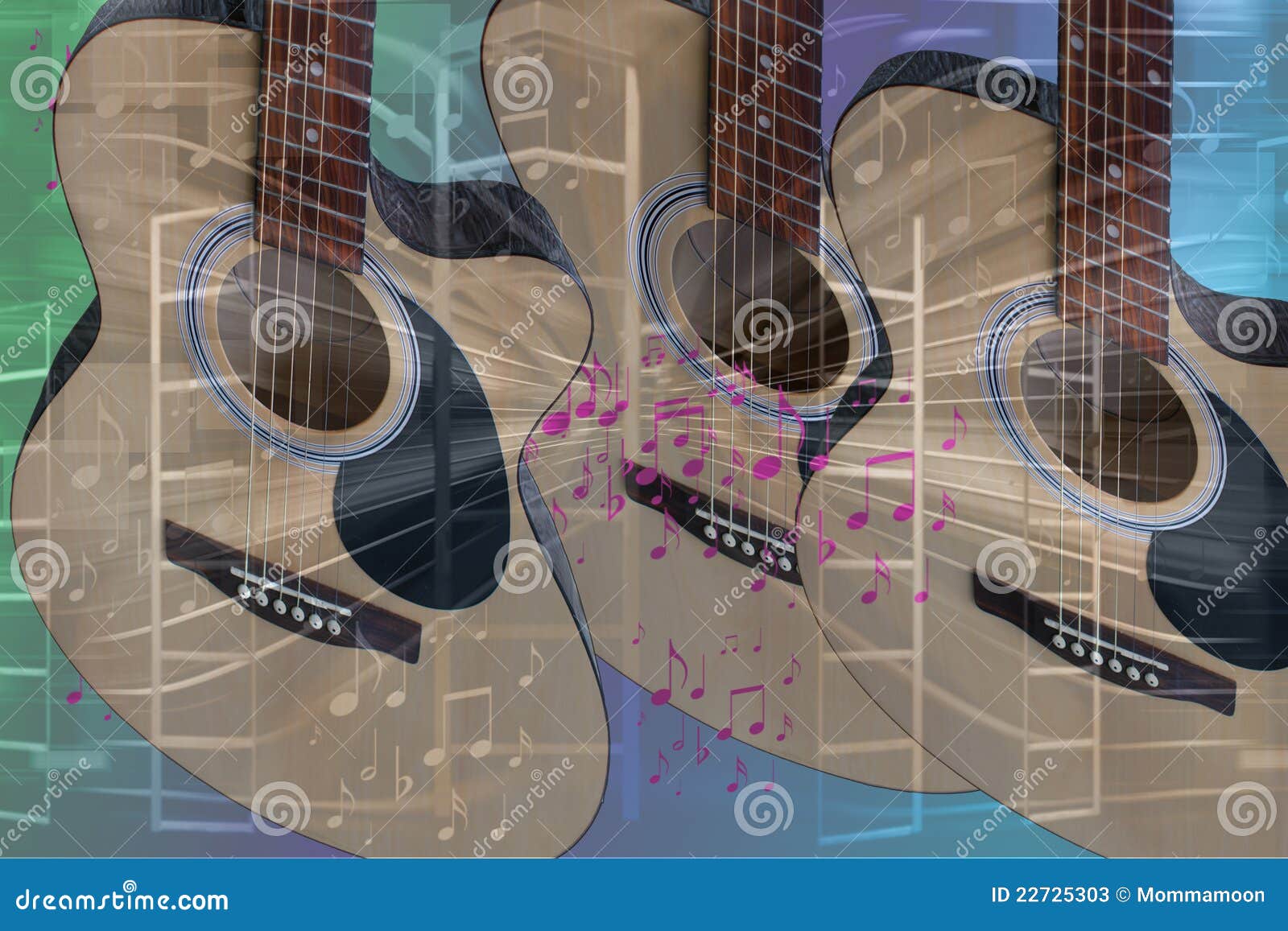 Guitar and Music Abstract stock illustration. Illustration of melody ...