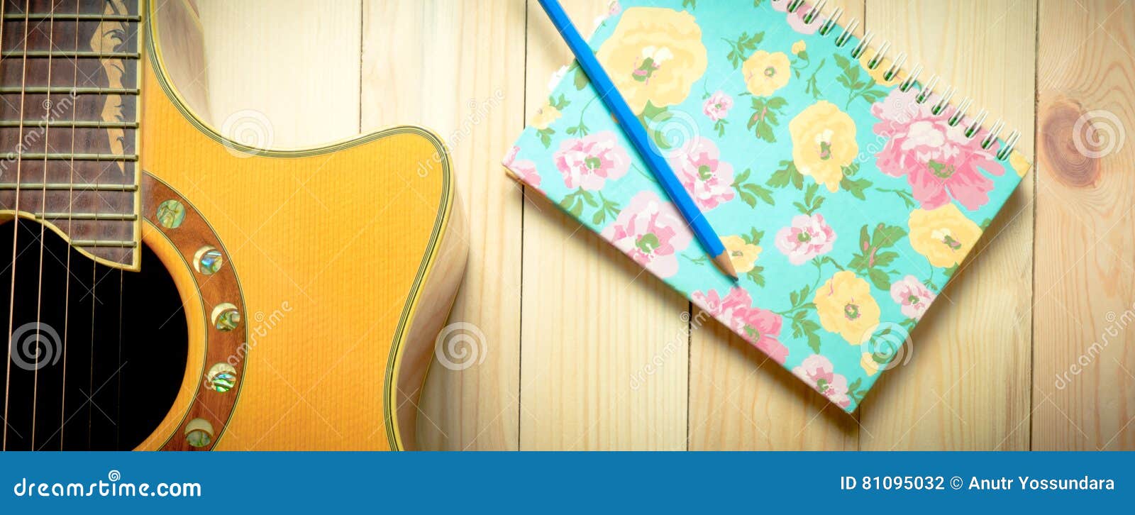 Guitar Music Notebook for Music Writing Stock Photo - Image of white ...