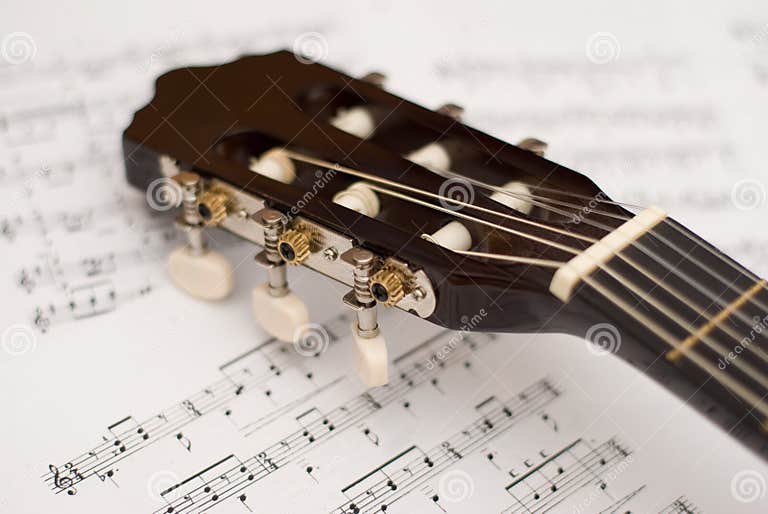 Guitar and music notes stock image. Image of classical - 4833425