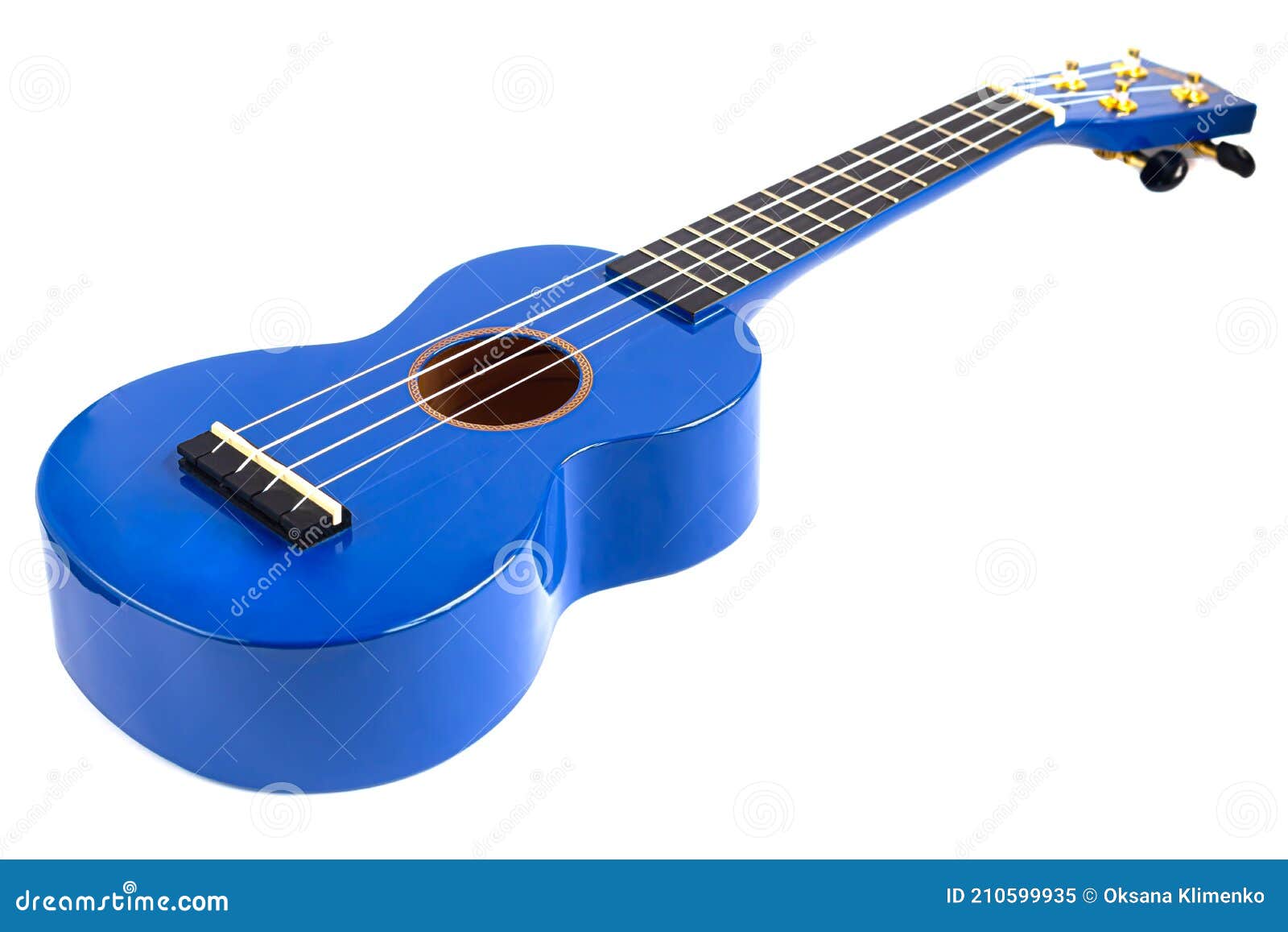 Guitar Musical Instrument in Blue on a White Background. Ukulele ...
