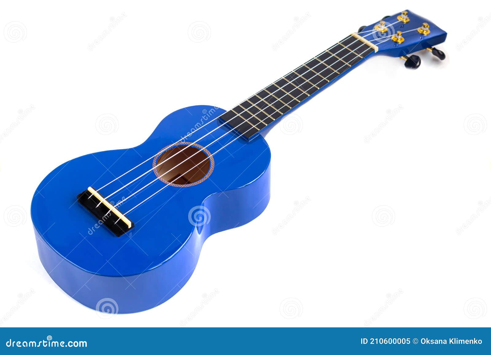 Guitar Musical Instrument in Blue on a White Background. Ukulele ...
