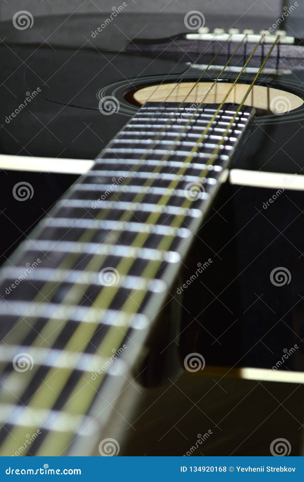 Guitar neck and strings stock photo. Image of electric - 134920168