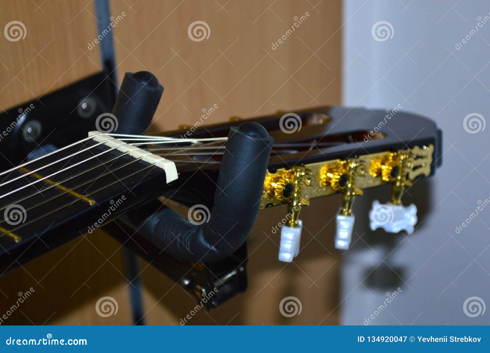 Guitar neck and strings stock image. Image of musician - 134920047