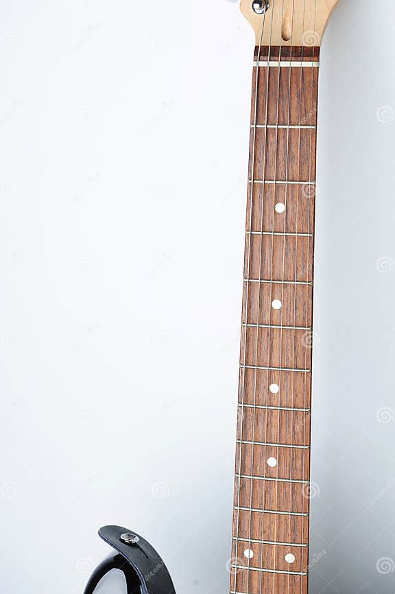 Guitar Neck with Strings on a White Background, Free Space for Design ...