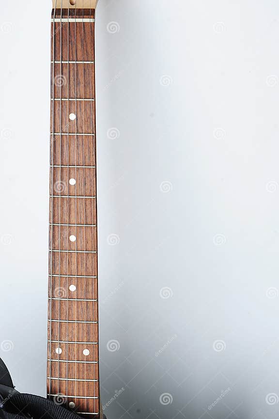 Guitar Neck with Strings on a White Background, Free Space for Design ...