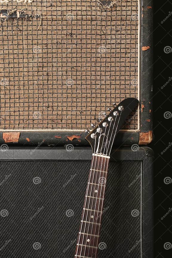 Guitar and Old Amplifier Stack Stock Photo - Image of instrument ...
